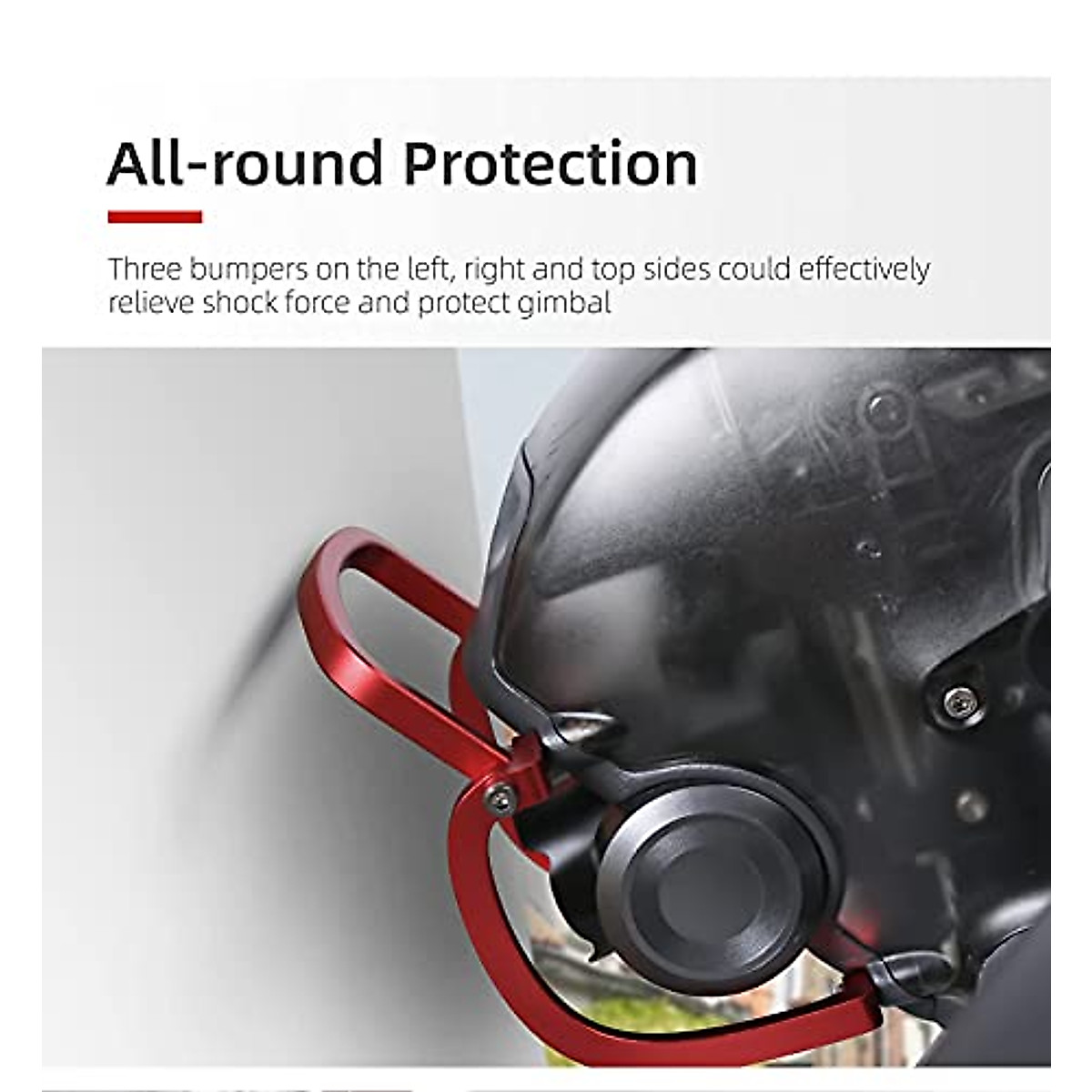 gouduoduo2018 FPV Drone Gimbal Bumper for DJI FPV Drone PTZ Protect Bar Aluminum Alloy Camera Anti-collision (Red)