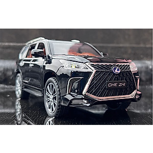 EROCK Exquisite car Model 1/24 Lexus 570 Off-Road in Luxury SUV Model Car, Zinc Alloy Pull Back Toy car with Sound and Light for Kids Boy Girl Gift