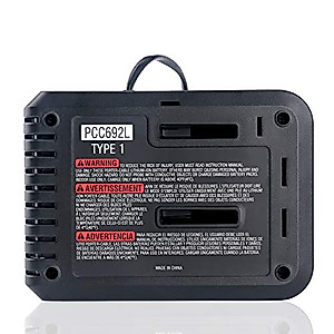 Qbmel PCC692L 20V Max Fast Battery Charger for Black+Decker 20V MAX Lithium Slide Battery LBXR20 LBXR2020 LBX4020 LCS1620 Porter-Cable 20V MAX PCC685L PCC685LP PCC680L PCC682L