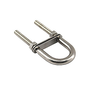 304 Stainless Steel U-Shaped Bolt Set with Nuts and Plates M5x78MM Marine Boat Yacht Fitting Acceossaries Deck Hardware Pack of 4