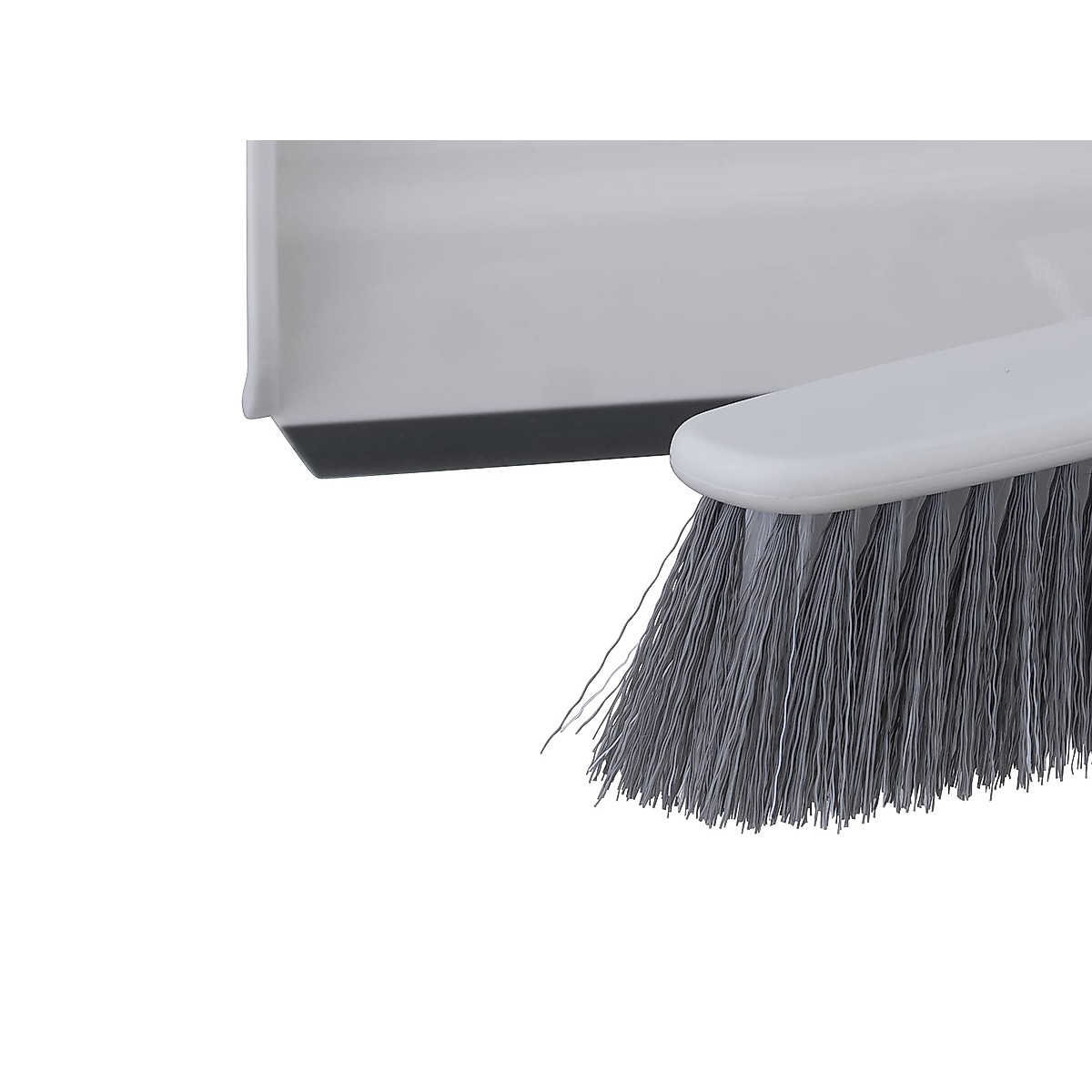 Superio Brush and Dustpan Set, Rubber Edge for Easy Dirt Pickup, Durable Plastic Broom Set with Ergonomic Grip Handle, for Table, Countertop, Desk (1)