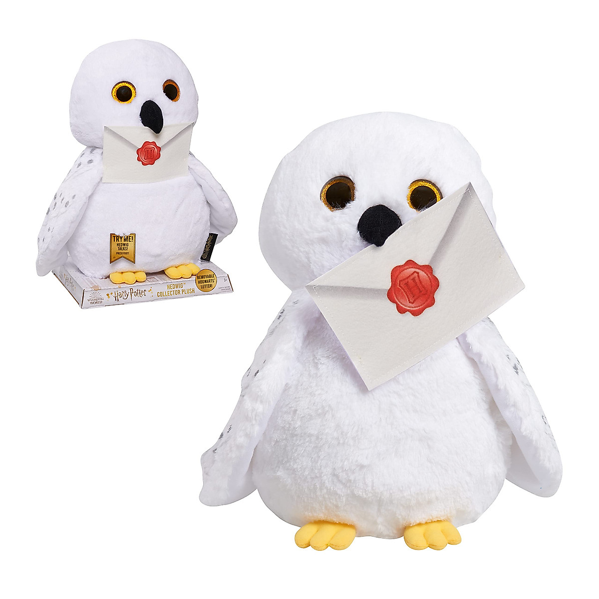 Harry Potter Collector Hedwig Plushie Stuffed Owl Toy for Kids with Sounds, White, Snowy Owl, Kids Toys for Ages 3 Up by Just Play