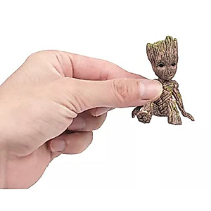 ZEshops Miniature Fairy Garden Sitting Groot Figurine PVC Statue Groot in for Kids Home Car Decor Gift