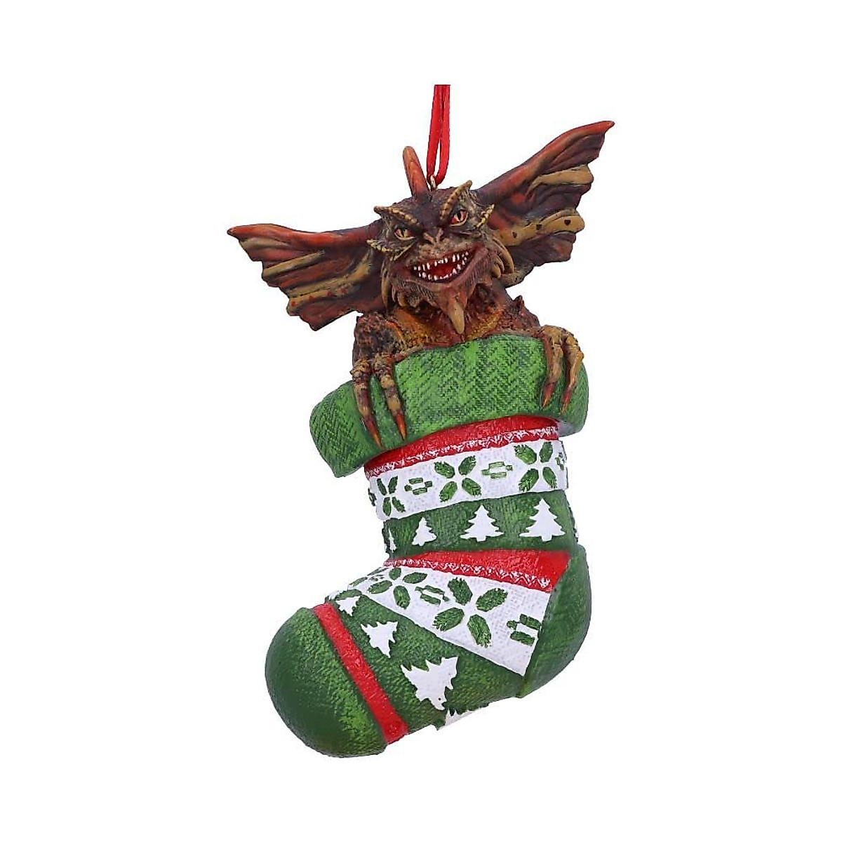 Nemesis Now Gremlins Mohawk in Stocking Hanging Festive Decorative Ornament 12cm, Resin, Green, Officially Licensed Harry Potter Merchandise, Cast in The Finest Resin, Expertly Hand-Painted