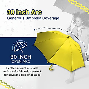 The Weather Station Children's Mini Manual Rain Umbrella, Metal, Windproof, Lightweight, and Packable for Travel, Full 30 Inch Arc, Yellow