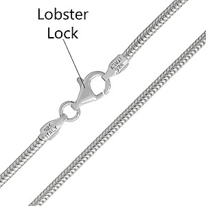 Savlano 925 Sterling Silver Solid Italian Round Diamond Cut Flexible Snake Chain Bracelet With Gift Box For Women & Men - Made in Italy (7, 2.5mm)