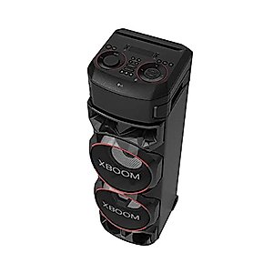 LG XBOOM RN9 Bluetooth Audio System, Bass Blast, LED Party Lighting, Karaoke with Voice Filters, XBOOM App Controlled, Bluetooth, Dual USB, Optical and Mic Inputs - Black