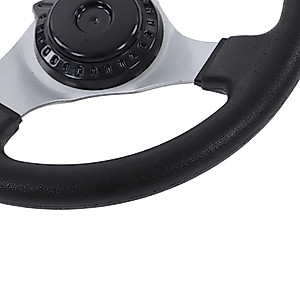 Vomeko Kart Steering Wheel Assembly - Gear Rack Pinion Adjustable Shaft Set with 300mm Steering Wheel Steel Kit for 150cc-250cc Engines Go Kart Steering System Replacement