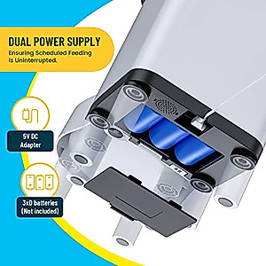 Elevated Automatic Cat Feeder, 19 Cup Pet Dry Food Dispenser with Stainless Steel Bowl, 4.5L Timed Cat Dog Feeder, Programmable 20 Portions Control&Voice Recorder with Desiccant Bag 4 Meals Per Day…