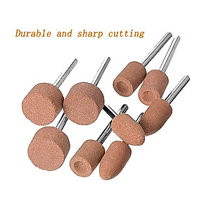 Luo ke 18 Pcs Rotary Grinding Stones, 1/8'' Various Shapes Abrasive Stone Mounted Grinding Bits Metal Polishing Tools for Dremel Rotary Tool