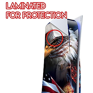 ITS A Skin Skins Compatible with Sony Playstation 5 Console Disc Edition - Protective Decal Overlay Stickers wrap Cover - USA Bald Eagle in Flag