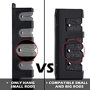 Sratte 4 Pieces Fishing Rod Holder Wall Mount Fishing Pole Holders for Boats 3 Rod Black Horizontal Garage Wall Pole Rack Summer Boat Accessories for Men Gifts, 7.8 Inch