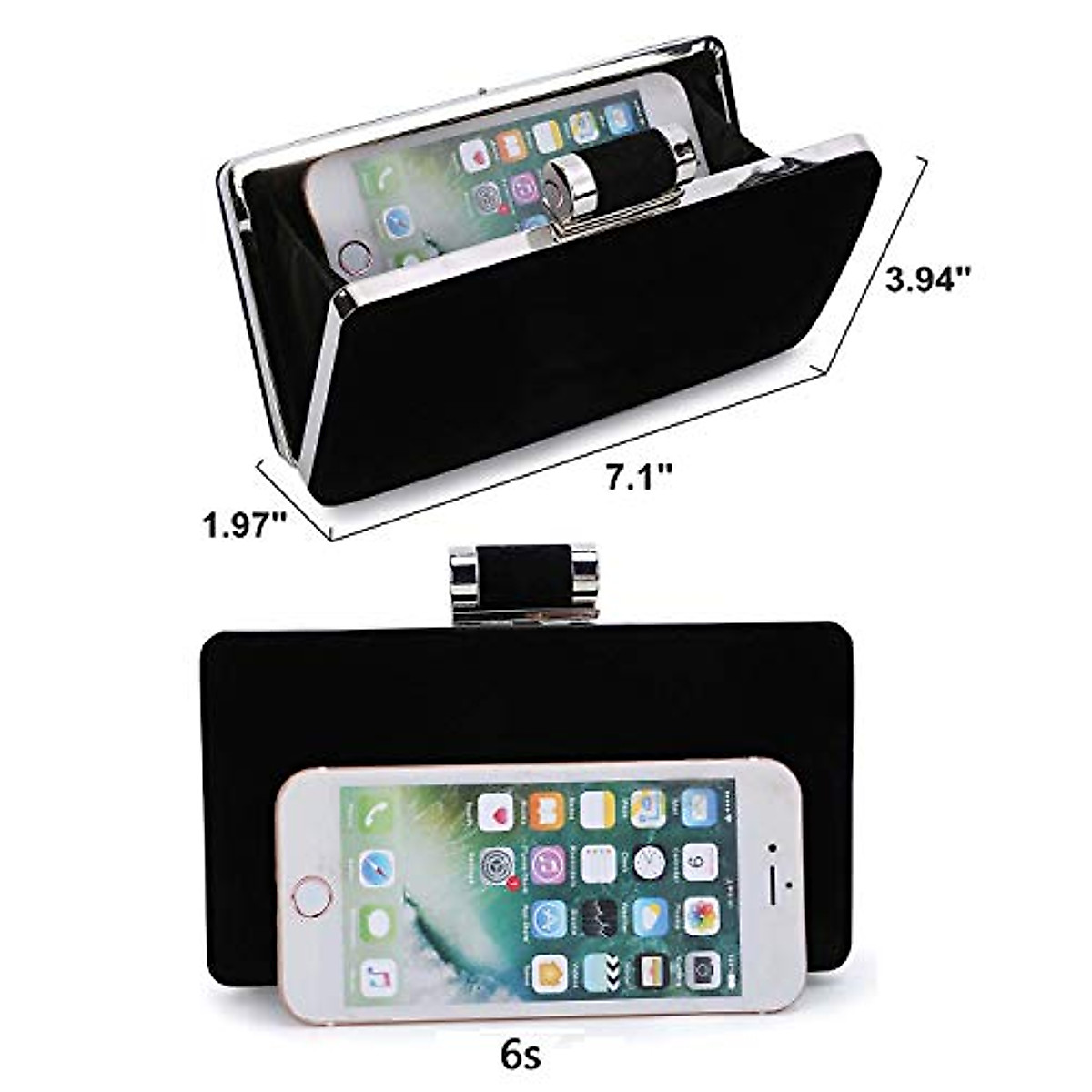 Selighting Elegant Velvet Clutch Evening Bags for Women Formal Wedding Party Clutch Purse Prom Cocktail Handbags Black