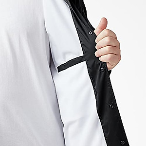 Dickies Men's Snap Front Nylon Jacket, Black, Large