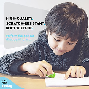 Erasers Pencil, Oval Hi Polymer Large Soft Eraser, Rubber and Non – Abrasive Eraser, Drawing School Supplies for Kids Erasers in Pink, Purple, Blue, Green 4 Packs of 4 Erasers (16 PC) – by Enday