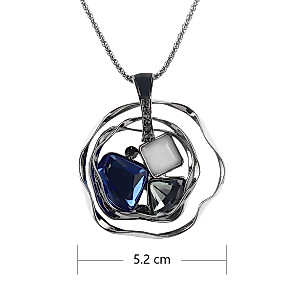 Merdia Long Chain Necklace for Elegant Women Pendant Necklace with Created Crystals | Necklaces for Women | Birthday Gifts for Women | Women Jewelry | Necklaces for Girlfriend | Women's Necklace