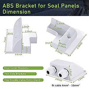 JJN 7PCS Corner Bracekt Solar Panels Mounting Brackets Kit ABS Corner Bracket Support 100W and Above Drill-Free Mount for RV, Caravans, Vehicles, Camper Vans, Roof, Sheds (White)