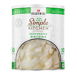 READYWISE -Simple Kitchen, Dehydrated Chopped Onions, 250 Servings, MRE, Emergency Food Supply, Gluten Free, Onions, Canned Vegetables, Diced Onions, Freeze Dried Food, Camping, Survival Food, 10 Can