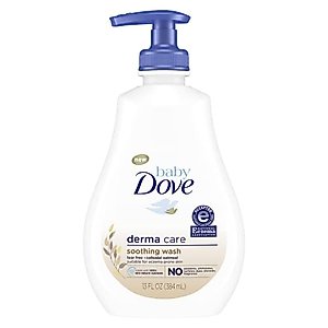 Baby Dove Soothing Wash To Soothe Delicate Baby Skin Derma Care Washes Away Bacteria, No Artificial Perfume Or Color, Paraben Free, Phthalate Free 13oz