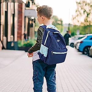 YOREPEK Kids Backpack for Boys, Lightweight School Bookbag for Kids 3-6 Years Old, Preschool Backpack with Breathable Back Design for Toddlers, Kindergarten, Elementary, Early Grade School, Blue