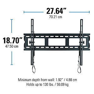 Sanus Universal Low Profile Tilt TV Wall Mount for 37" - 80" LED, LCD & Plasma TVs, Eliminates Glare with 10º of Tilt & Post-Install Adjustments - 3 Step Install - Safety Certified - MLT14-B1