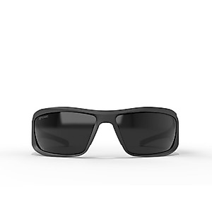 EDGE Brazeau Safety Glasses, Polarized Lenses, Non-Slip, Impact/Scratch Resistant, 99.9% UV Protect, ANSI Z87 Rated (Black, Polarized Smoke Vapor Shield)