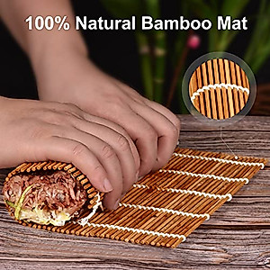 MIUQILAIY 9.5"x9.5"Bamboo Sushi Rolling Mat,kimbap roller(2 PCS)