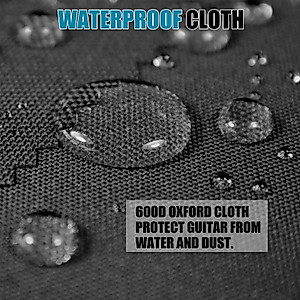 GLEAM Acoustic Guitar Gig Bag - 0.35 Inch Sponge Padding Fit 39-41 Inch Guitar Waterproof Black