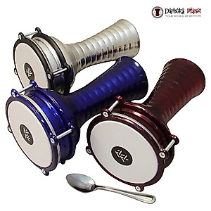 Kids Percussion 10'' Length Aluminum Darbuka, 5.2" Tunable Synthetic Head Doumbek Hand Drum for Kids (Red)