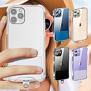 Lousrnman Crossbody Cell Phone Lanyard, Universal Phone Lanyards with 2 Pack Clear Patch Compatible with Most Phones (Rainbow)