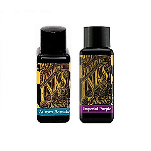Diamine Fountain Pen Ink 30ml - Aurora Borealis & Imperial Purple - 2 Pack