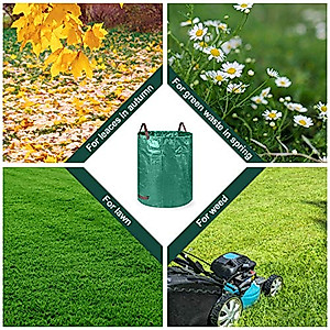 Garden Waste Bag, LAMA [3Pack 72 Gallons] Reusable Garden Bags Heavy Duty Gardening Bags, Leaf Yard Waste Container Bag with 4 Handles for Gardening Lawn Pool Waste Bin