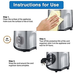 Cord Organizer for Appliance, Kitchen Appliance Cord Organizer Stick On, Appliance Wire Holder Wire, Kitchen Appliance Accessories of Mixers, Coffee Maker, Pressure Cooker, Air Fryer