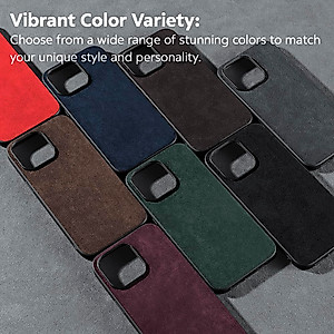 Deppa Alcantara case for iPhone 14 Pro Max (6.7') Shockproof Slim Magnetic Cover with Magsafe Wireless Charging [Genuine Italian Alcantara] Enhanced Camera Protection| (BlackBerry Black-9008)