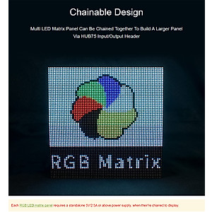 LED Matrix Panel 64x32 Compatible with Arduino Raspberry Pi ESP32, 3mm Pitch 2048 Dots RGB LEDs Module Bare Screen, Allow The Display of animations of Colorful Text Images (192mm×96mm)