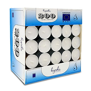 Hyoola Tea Lights Candles - 200 Bulk Candles Pack - Tea Candles Unscented- European Made Tealight Candles