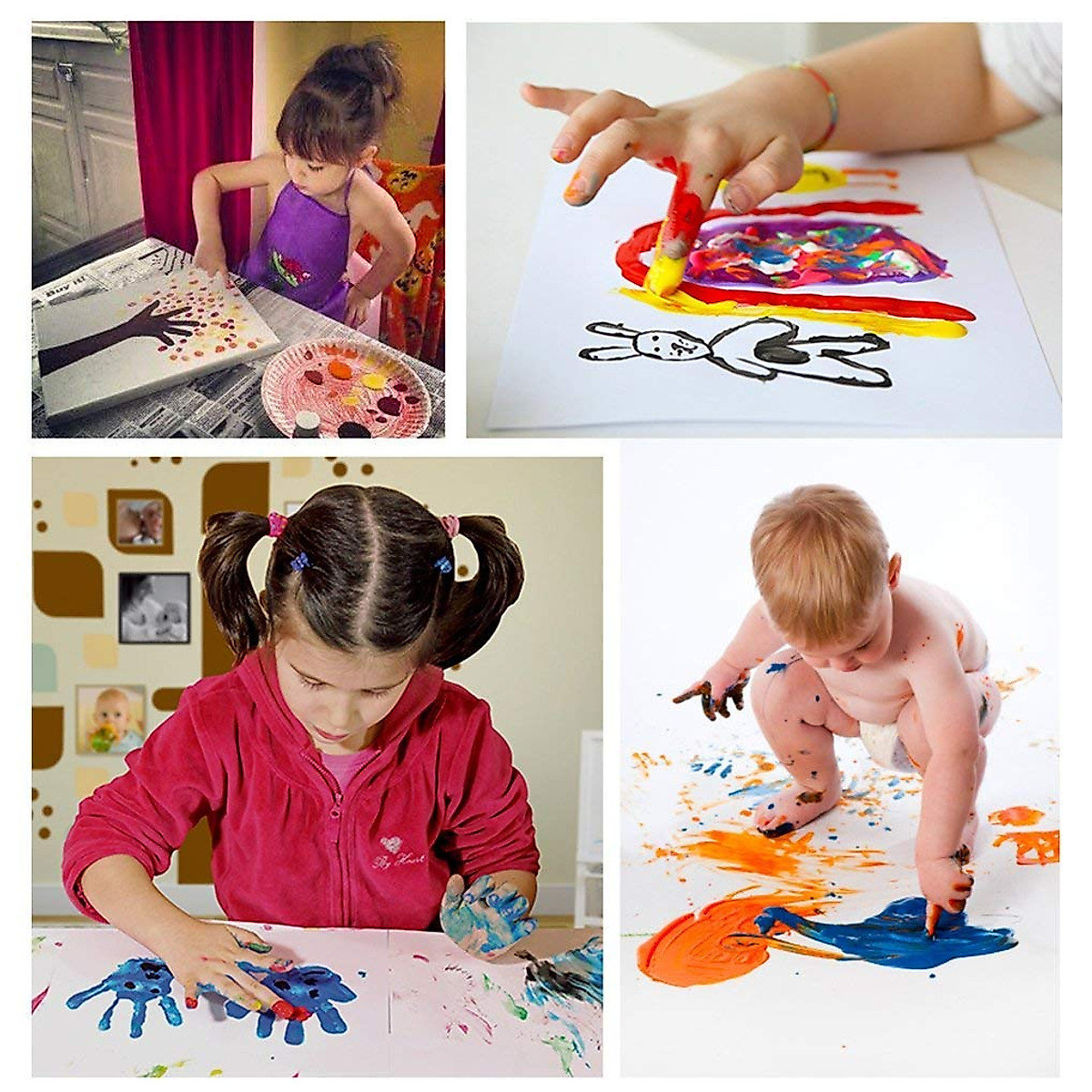 iMustech Finger Paints for Toddlers Non Toxic & Washable, Kids Paint Set for Fun Art Supplies for Preschoolers,Arts & Crafts Supplies (12 Colors Painting)