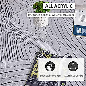 HOMCOM 32" Long Rectangle All Acrylic 15mm Thick Waterfall Coffee Table, Clear