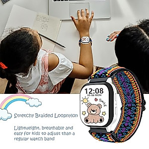 Khxriypha Nylon Band Replacement for Kids Compatible with Gizmo Watch Edition/Gizmo Watch 3/2/1 Gabb Watch/SyncUP Watch Elastic Sport Loop Bands with Adjustable Buckle for Girls/Boys