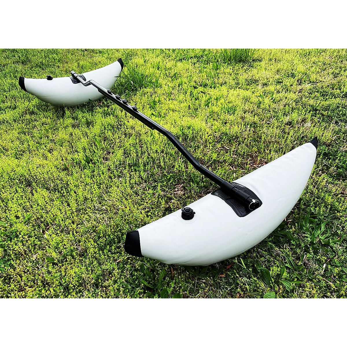 Pactrade Marine Boat Kayak Canoe Outrigger Stabilizer System PVC Inflatable Float Buoy Buoyant Fishing Grey Gray Tube Sidekick Arm Kit Breath Kayaking Rod Adjustable Accessories Repair Patches Outdoor