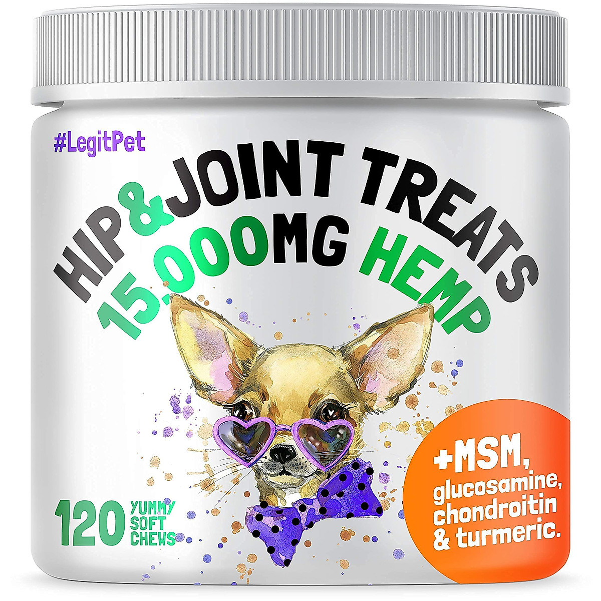 LEGITPET Hemp Hip & Joint Supplement for Dogs and Probiotics for Dogs with Natural Digestive Enzymes 120 + 120 Soft Chews Bundle - Natural Pain Relief and Mobility - Anti Diarrhea - Made in USA