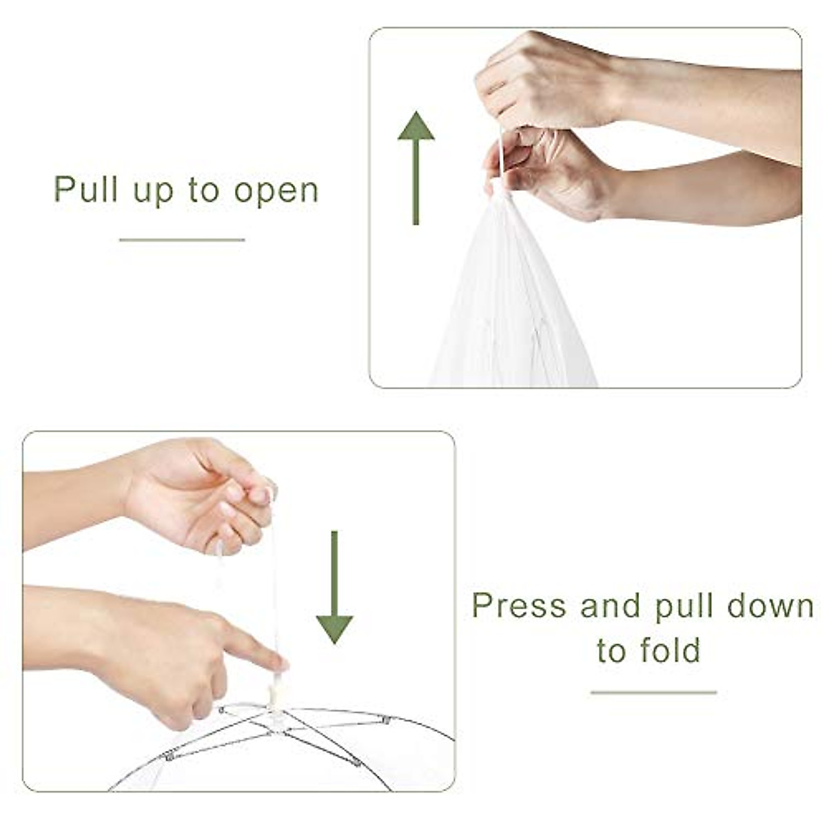 Onarway 3 Pack Food Covers 14 Inch Pop-Up Encrypted Mesh Plate Serving Tents, Fine Net Screen Umbrella for Outdoors, Parties, Picnics, BBQs, Reusable and Collapsible