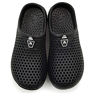 Amoji Garden Clogs Shoes Sandals House Slippers Home Room Shoes Indoor Outdoor Shower Shoe Sport Kids Child Children Baby Boys Girls (Toddler/Little Kid/Big Kid) Black 4-5 M US Big Kid