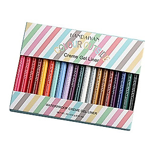 BONNIE CHOICE 20 PCS Colored Eyeliners Pencil Set, 20 Colors Waterproof Long Lasting Retractable Matte Colorful Eyeliner Milti-Functional Eyeliner Eyeshadow Pen Gifts for Women