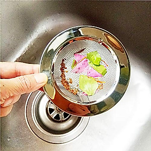 2 PCS Stainless Steel Kitchen Sink Strainers,Large Wide Rim 4.3" Diameter,Rust-Free,Perfect for Garbage Disposals Prevent Food Clogging Your Sink Fine Mesh