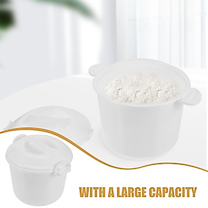 IMIKEYA 1 Set Microwave Rice Cooker Mini Rice Cooker Portable Steamer Pasta Cooker Food Steamer Pot for Cooking Soup Rice Stews and Oatmeal White 3L
