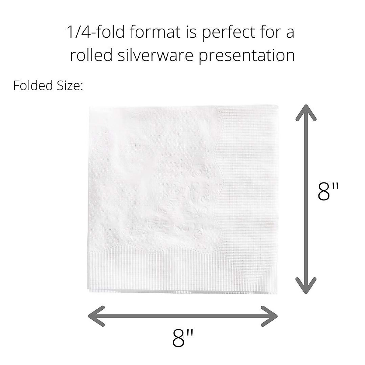 GEORGIA-PACIFIC Dixie 1/4-Fold 2-Ply Dinner Napkin (Previously Acclaim) by PRO (Georgia-Pacific), White, 36202, 500 Napkins Per Pack, 8 Packs Per Case