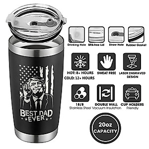 Gifts for Dad from Daughter, Son - Dad Gifts - Birthday Gifts for Dad, Dad Birthday Gift - Christmas Gifts for Dad, Dad Christmas Gifts - Father Gifts, New Dad Gifts for Men - 20 Oz Black Tumbler