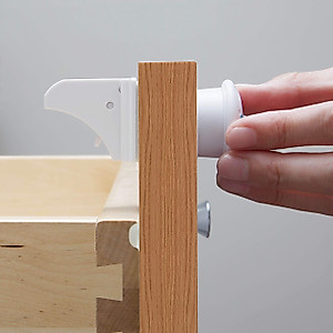 Enovoe Magnetic Cabinet Locks for Babies - 12 Locks and 2 Keys - Baby Proofing Cabinets and Drawer Locks for Toddlers - Child Safety Cabinet Kitchen Locks - Easy Install, No Drill, Tools or Screws