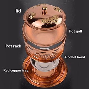 Chafing Dishes China Mongolian Multi-person Hot Pot, Pure Copper Concentrated Beijing Meat Hot Pot, Environmentally Friendly And Hygienic, Suitable For Family Dinner (Color : Brass, Size : 20cm)